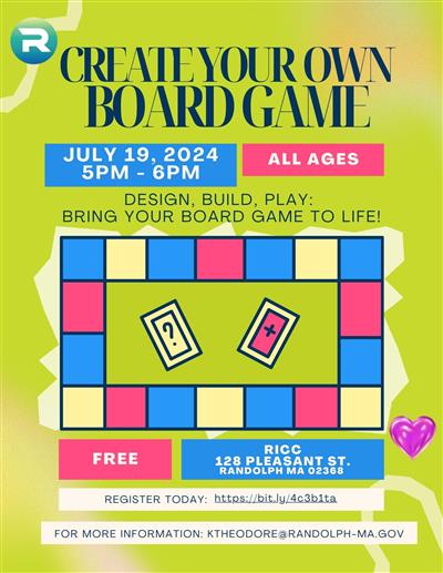 Randolph Community Programs: Create Your Own Board Game