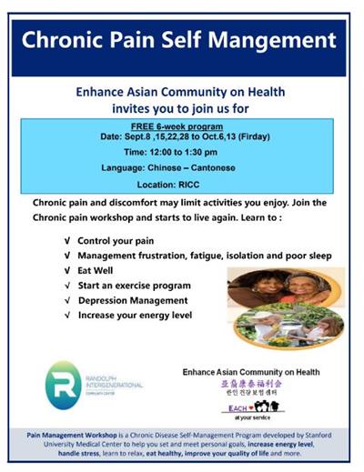 Randolph Community Programs: EACH - Chronic Pain Self Management 6 Week ...